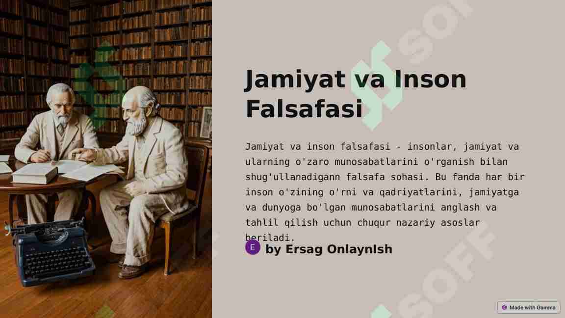 Jamiyat va Inson Falsafasi