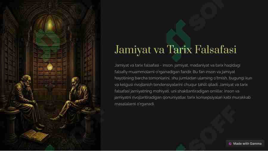 Jamiyat va Tarix Falsafasi
