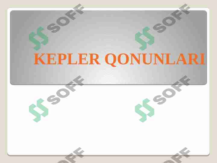 KEPLER QONUNLARI