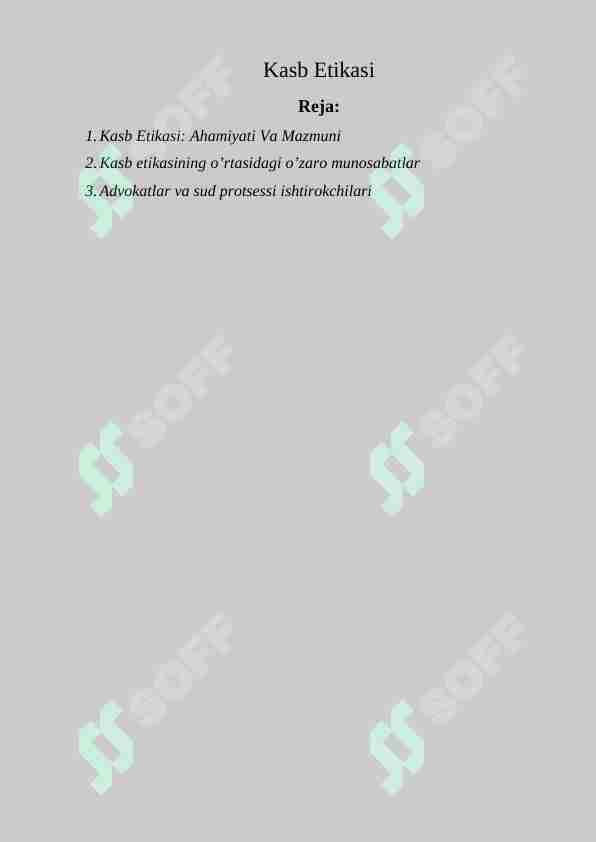 Kasb Etikasi