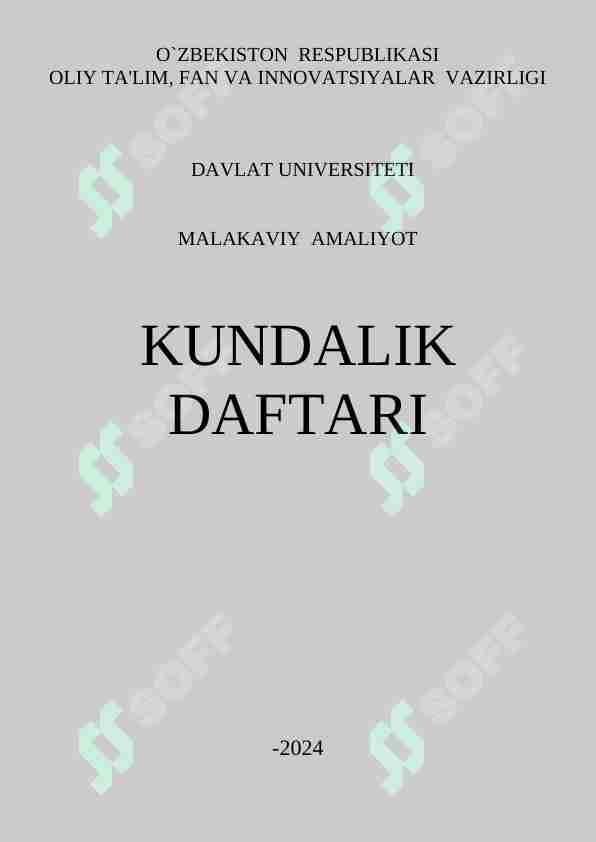 Malakaviy amaliyot kundaligi