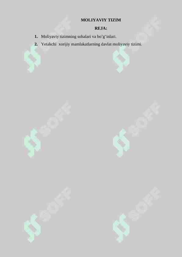 MOLIYAVIY TIZIM