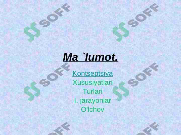 Ma `lumot.