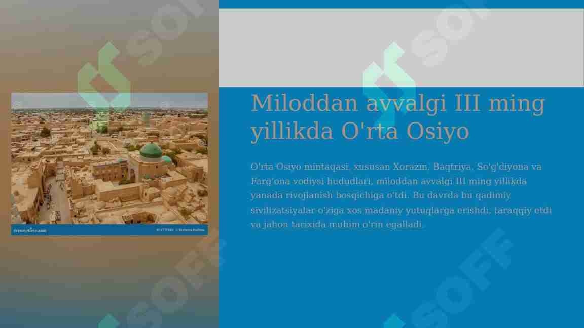 Miloddan avvalgi III ming yillikda O'rta Osiyo