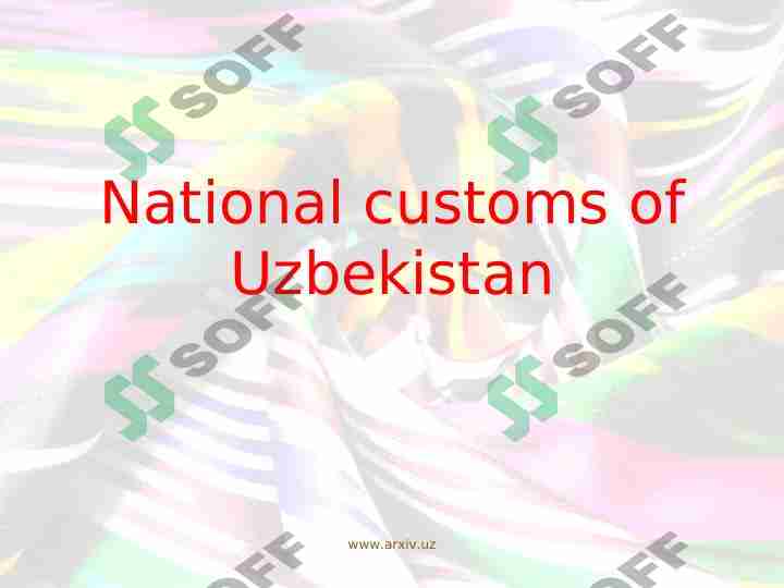 National customs of Uzbekistan