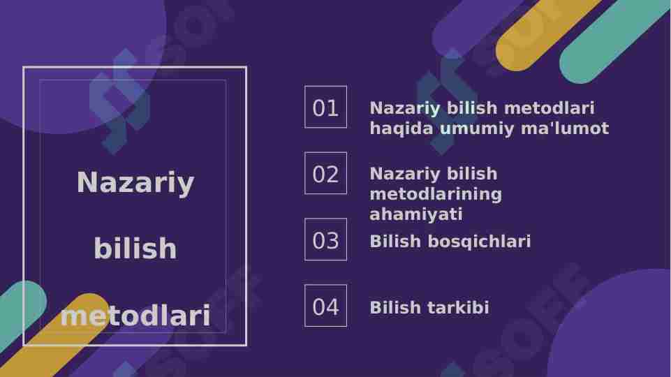 Nazariy bilish metodlari