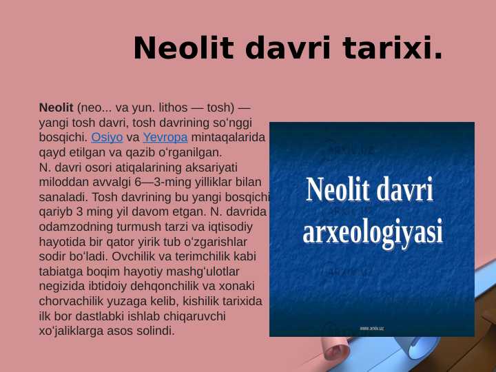 Neolit davri tarixi