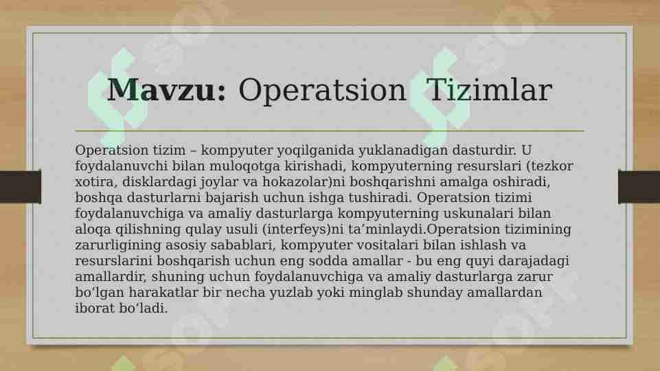 Operatsion tizimlar