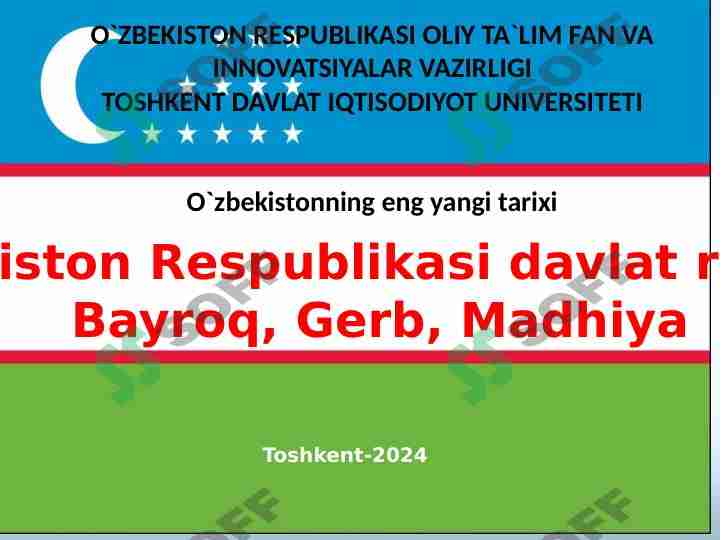 O`zbekiston Respublikasi davlat ramzlari: Bayroq, Gerb, Madhiya