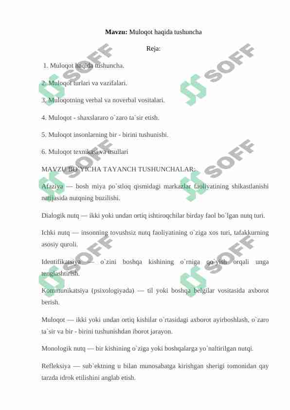 Muloqot haqida tushuncha