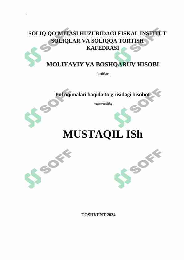 Pul oqimalari haqida to'g'risidagi hisobot