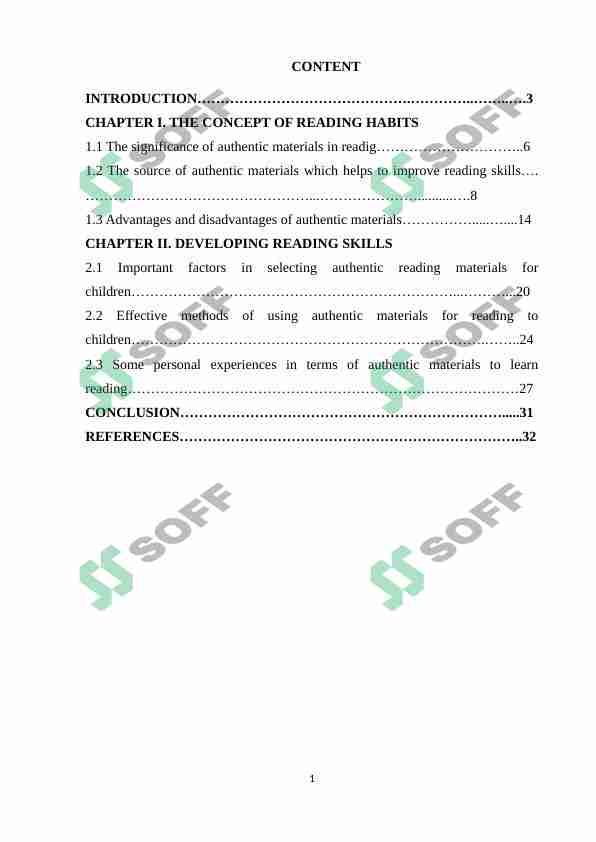 READING HABITS THROUGH AUTHENTIC MATERIALS