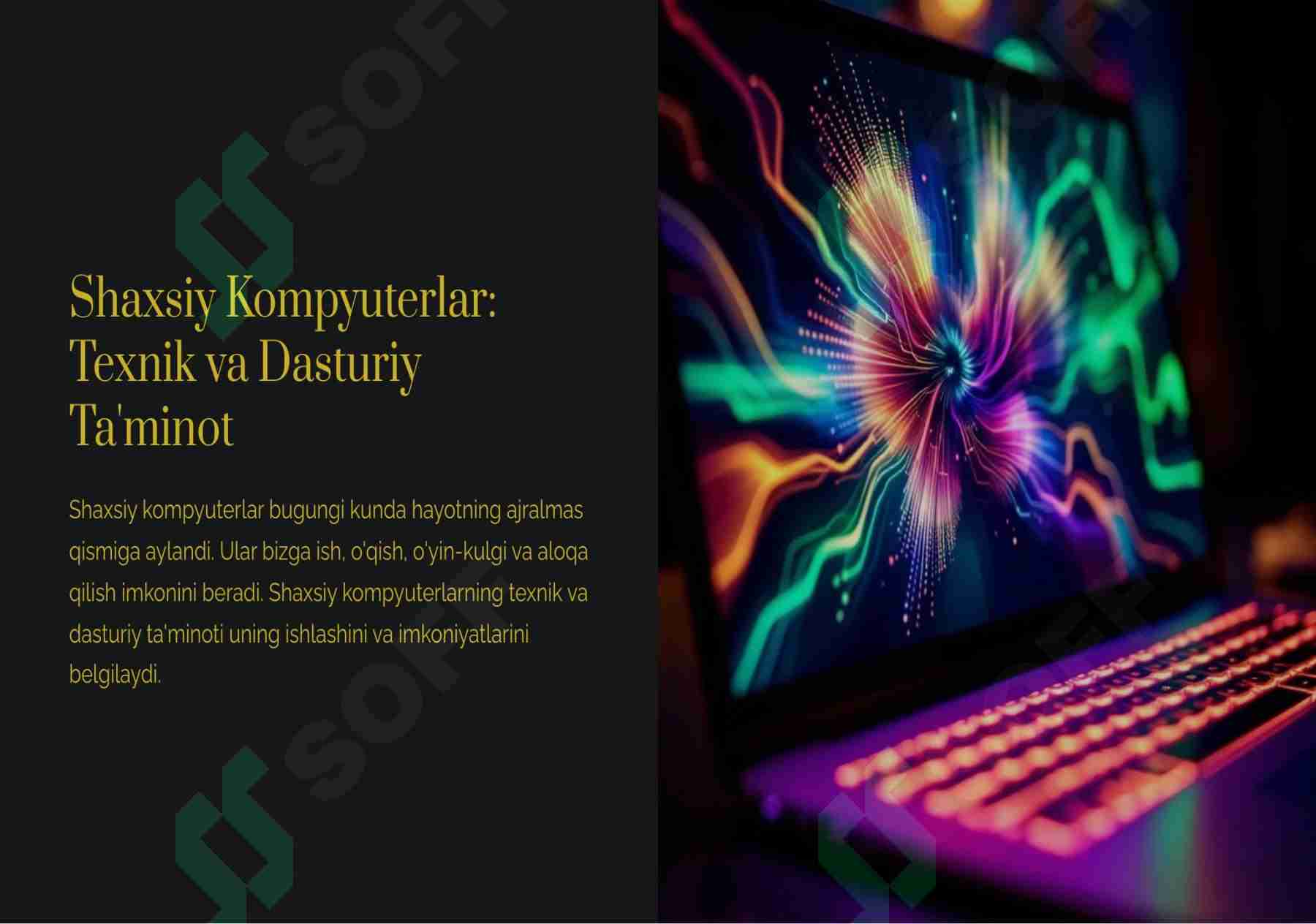 Shaxsiy kompyuterning texnik va dasturiy ta'minoti