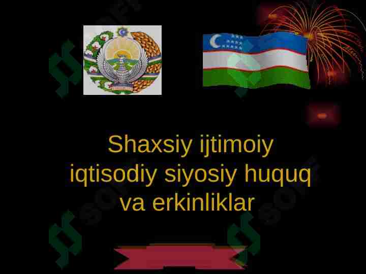 Shaxsiy ijtimoiy iqtisodiy siyosiy huquq va erkinliklar