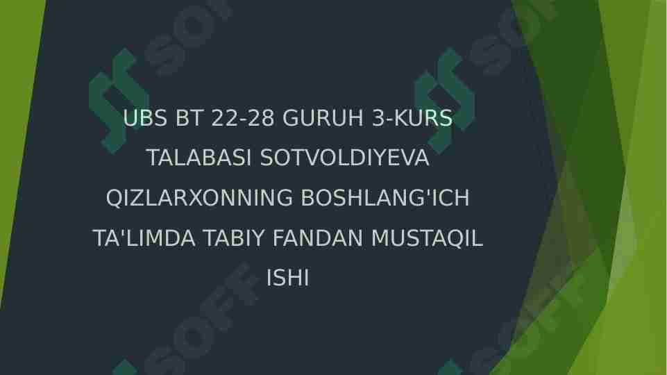 Tabiiy fan darslarini tahlil qilish va taqriz yozish