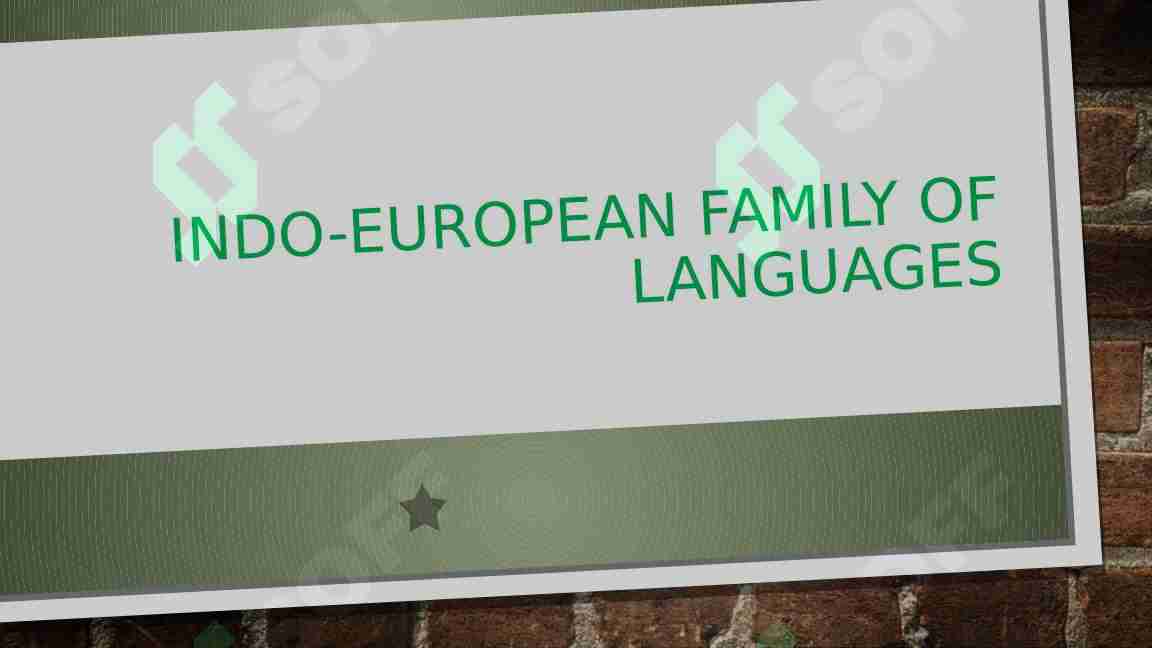 The Indo-European Language Family