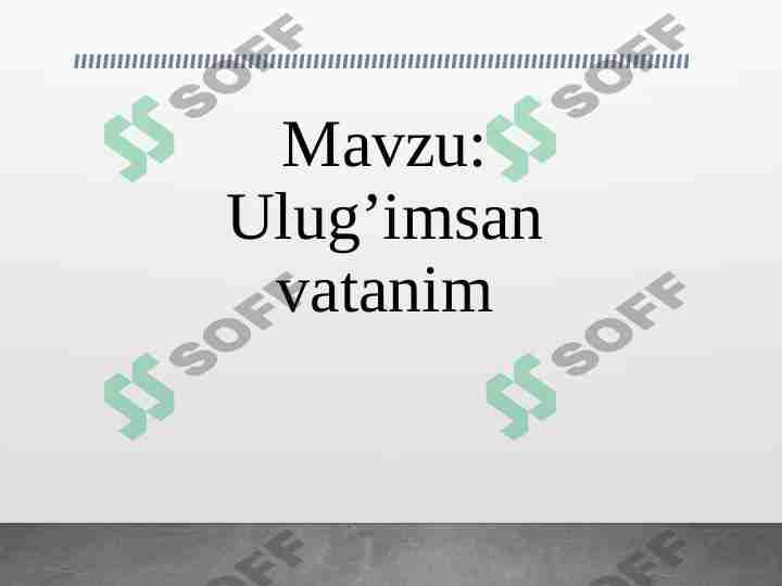 Ulug’imsan vatanim
