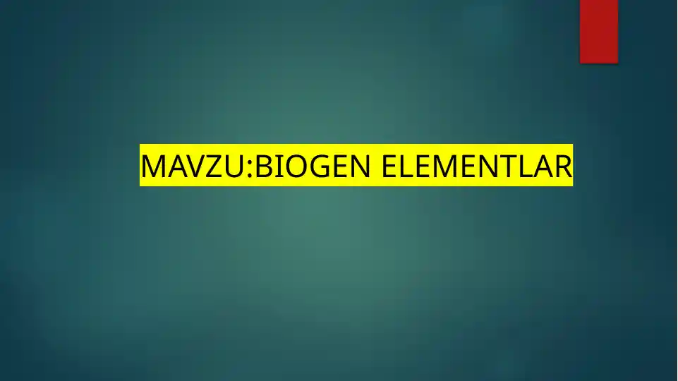 Biogen elementlar