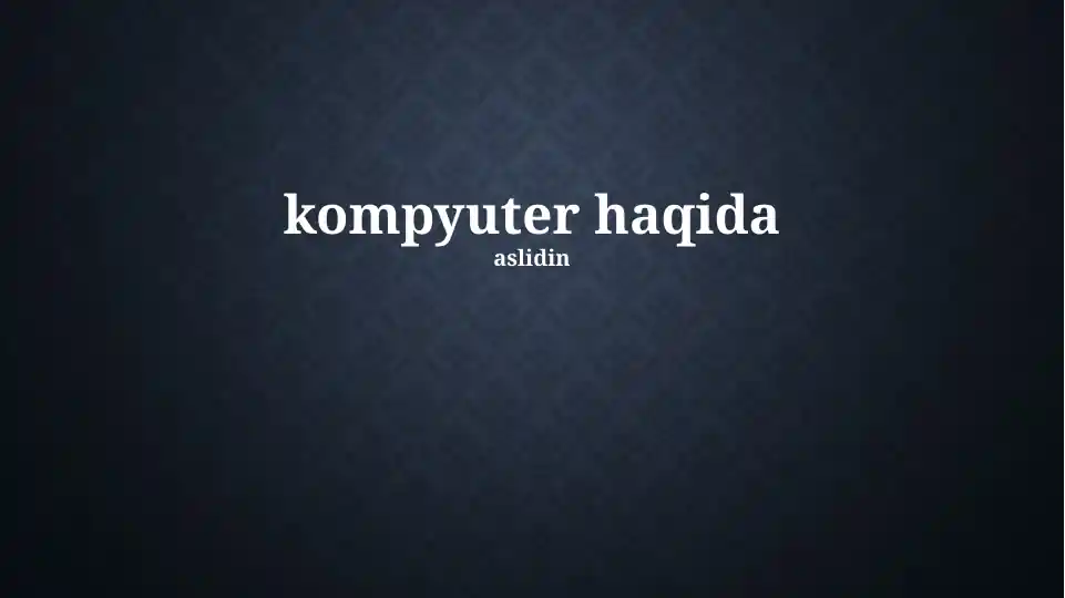Markaziy protsessor (CPU) va tezkor xotira (RAM)