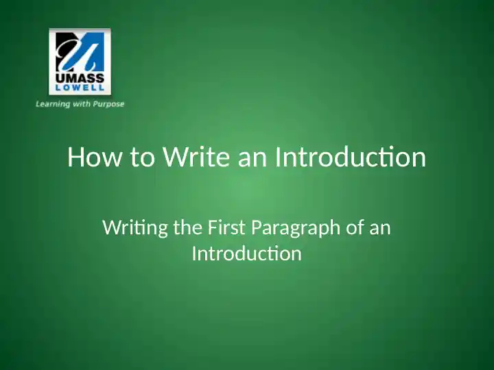 How to Write an Introduction