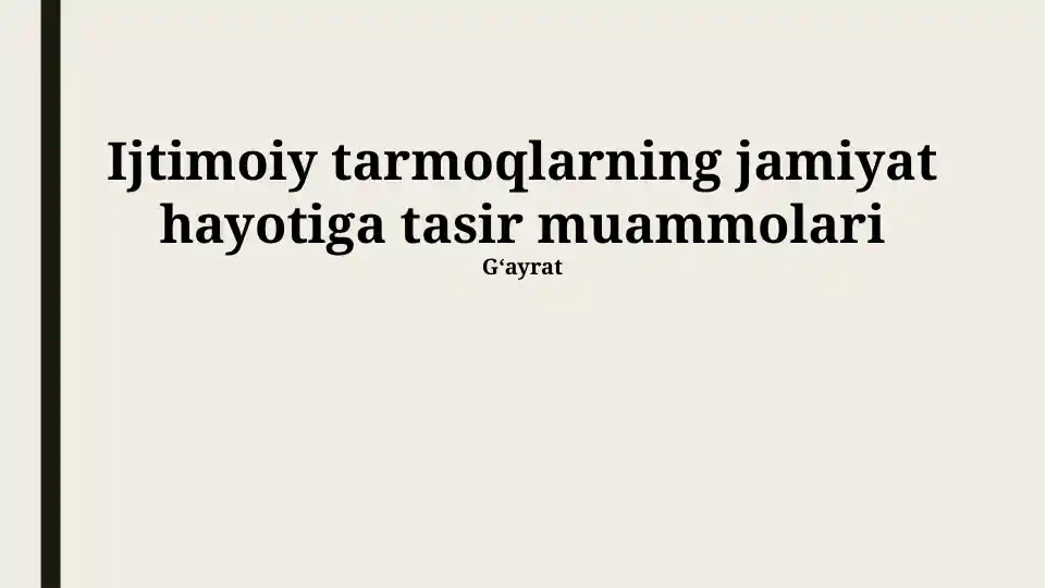 Ijtimoiy tarmoqlarning jamiyat hayotiga tasir muammolari