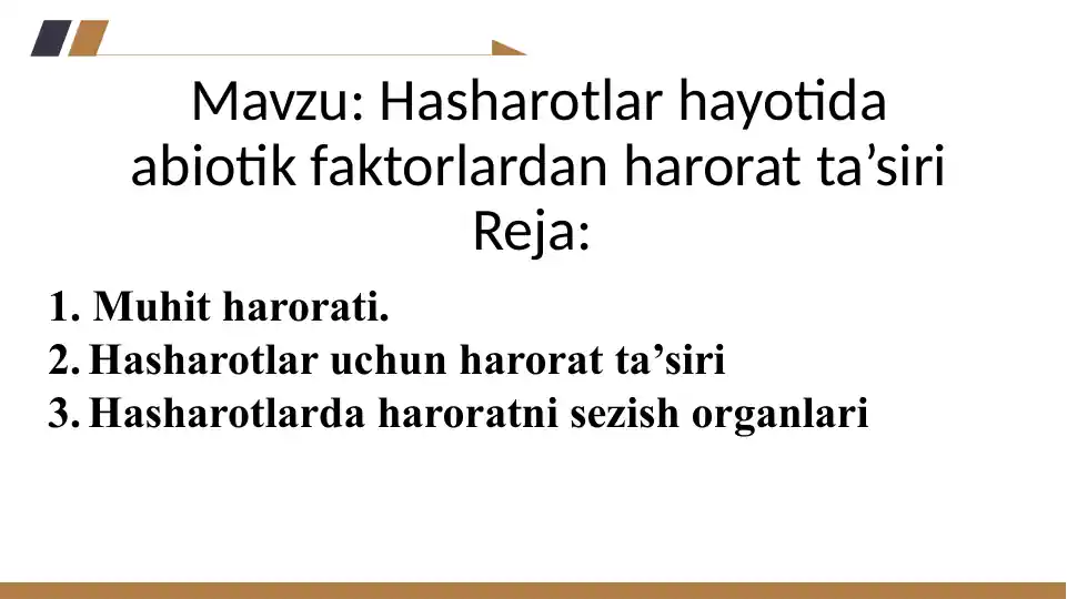 Hasharotlar Hayotida Abiotik Omillar