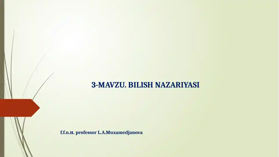 BILISH NAZARIYASI