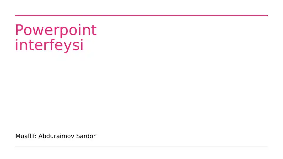 PowerPoint interfeysi