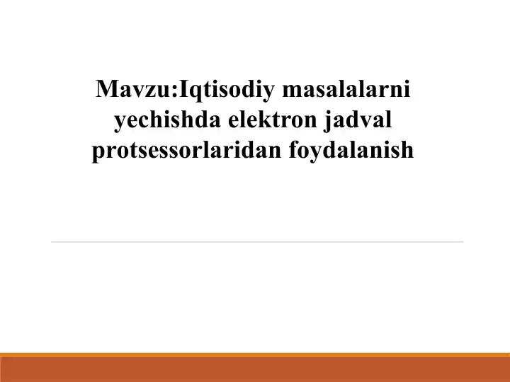 Elektron jadvallar uchun protsessorlar