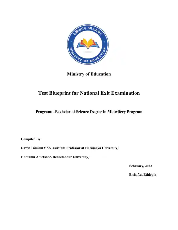 National Exit Examination Test Blueprint