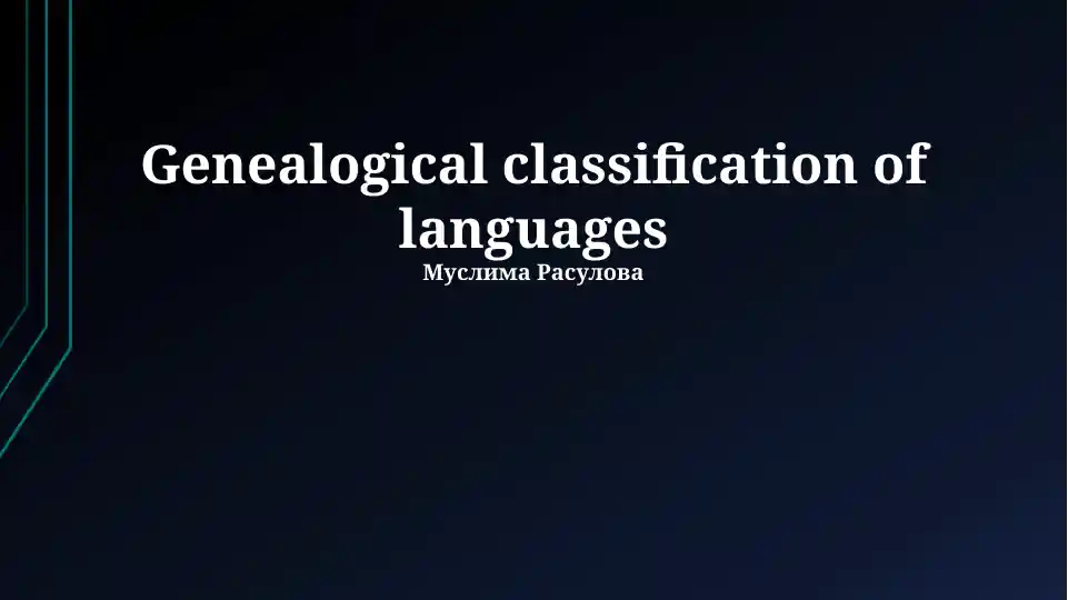 Genealogical classification of languages