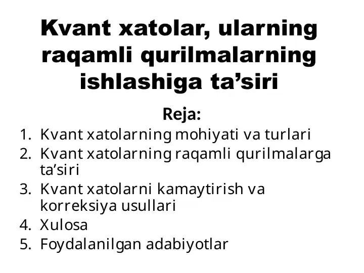 Kvant xatolar