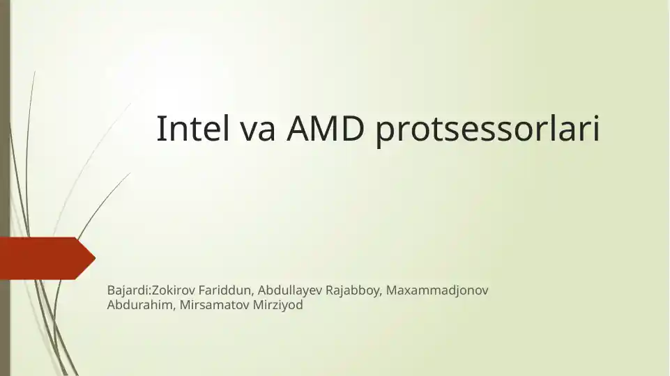 Intel va AMD protsessorlari