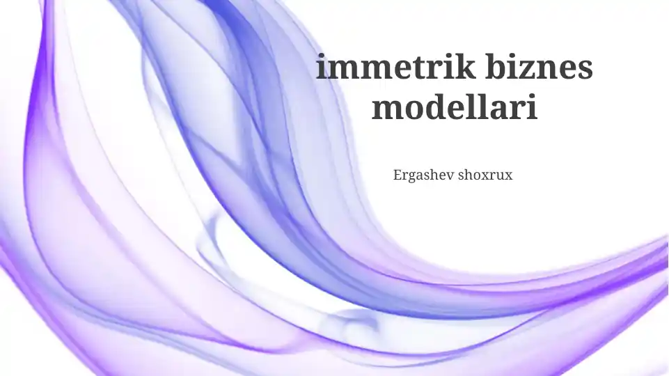 Immetrik Biznes Modellari