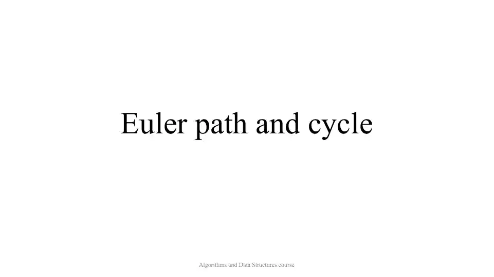 Euler path and cycle