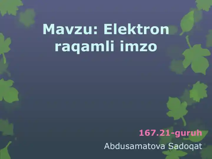 Elektronraqamli imzo