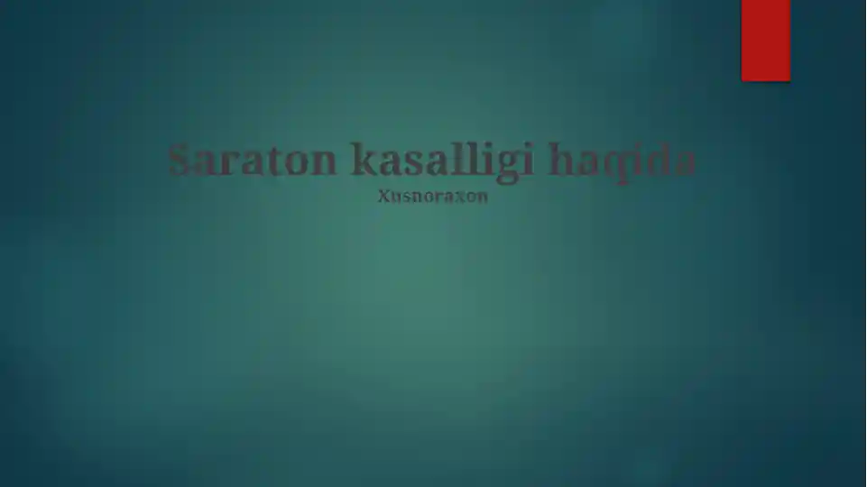 Saraton kasalligi haqida