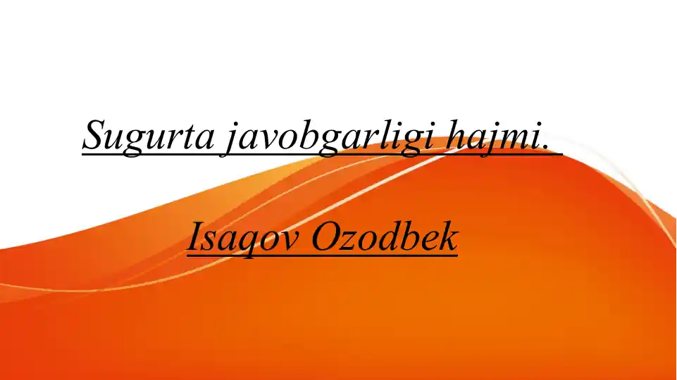 Sugurta javobgarligi hajmi