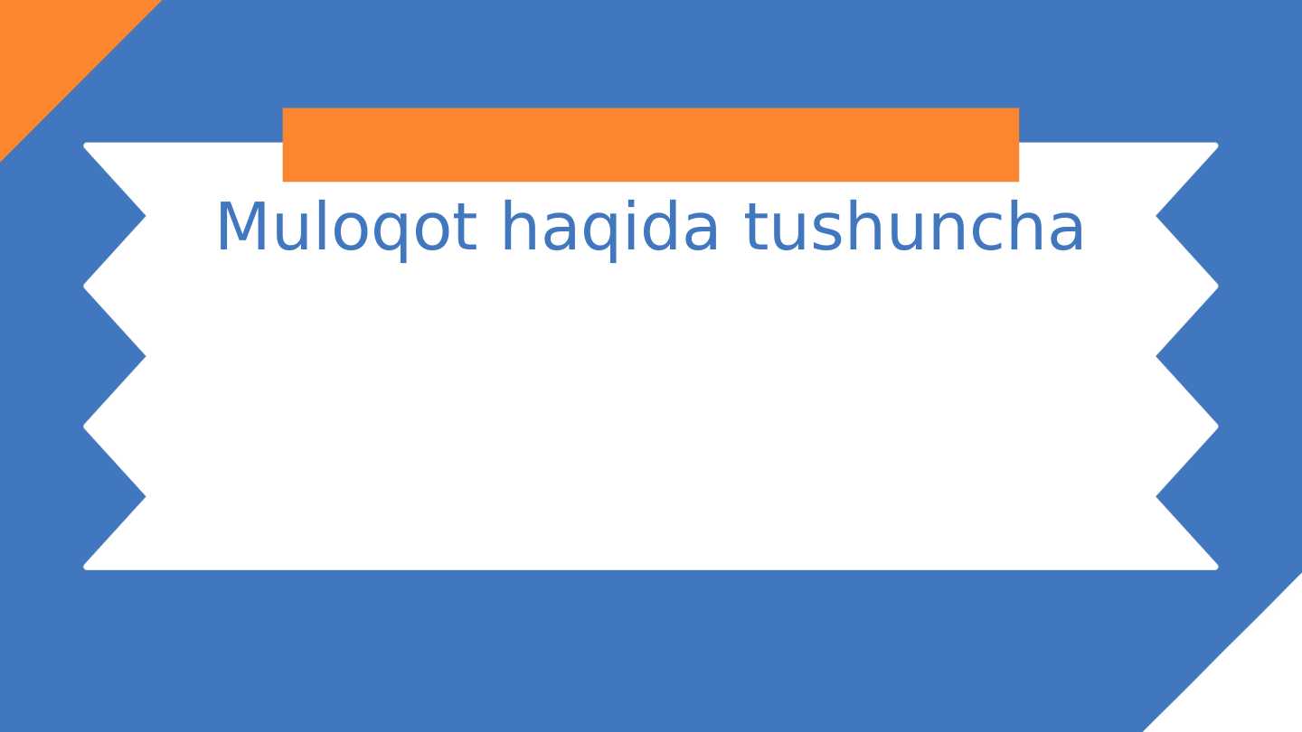 Muloqot haqida tushuncha