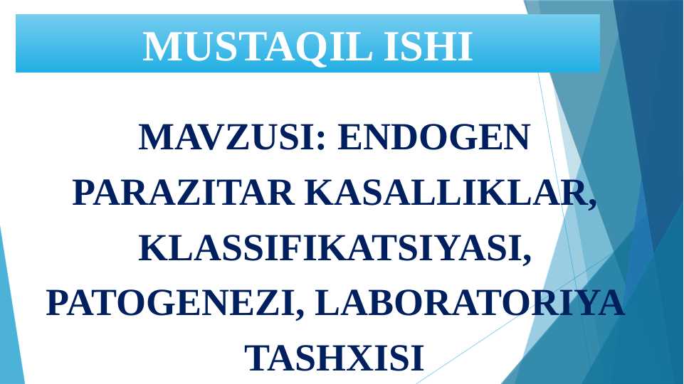 Endogen parazitar kasalliklar, klassifikatsiyasi, patogenezi ...