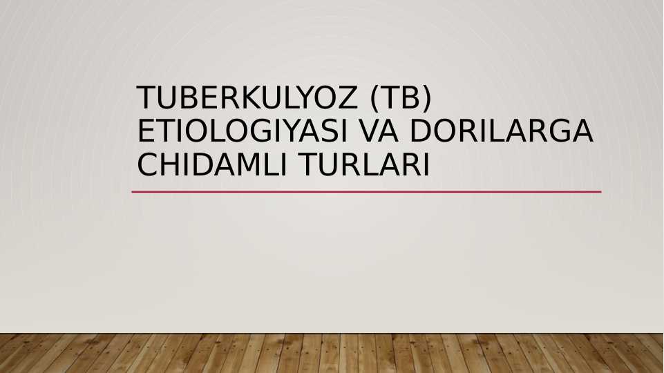 Tuberkulyoz ppt
