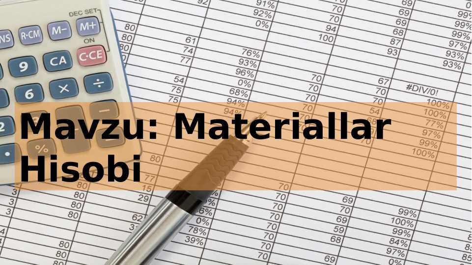 Materiallar Hisobi