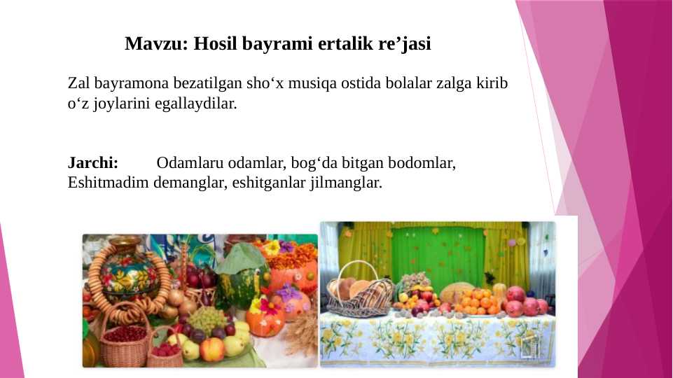 Hosil bayrami ertalik re’jasi