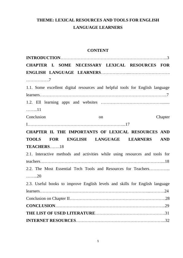 Lexical resources and tools for english language learners