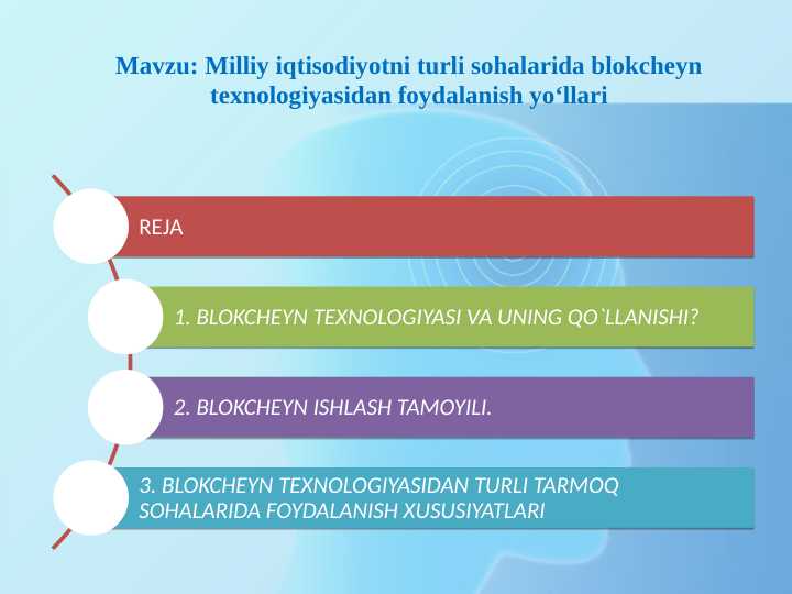 Milliy iqtisodiyotni turli sohalarida blokcheyn texnologiyasidan ...