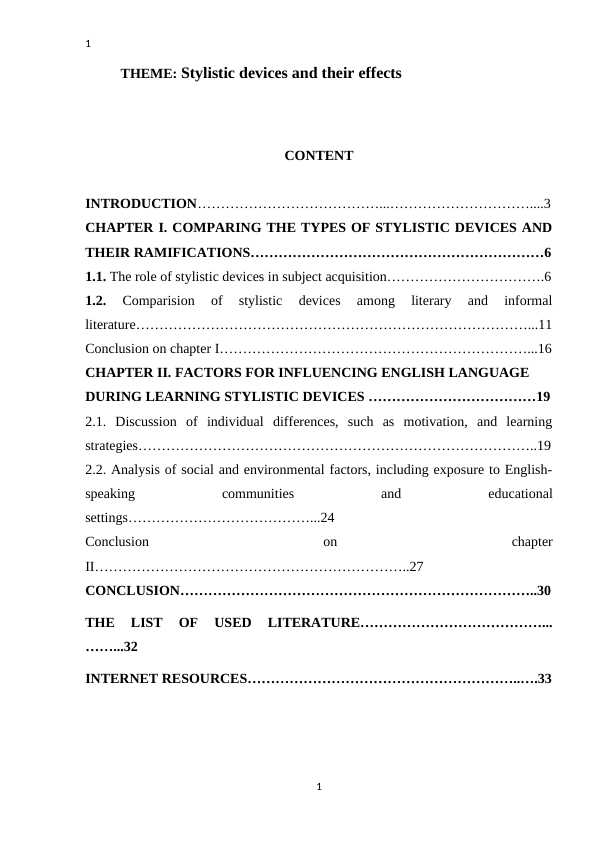 Stylistic devices and their effects