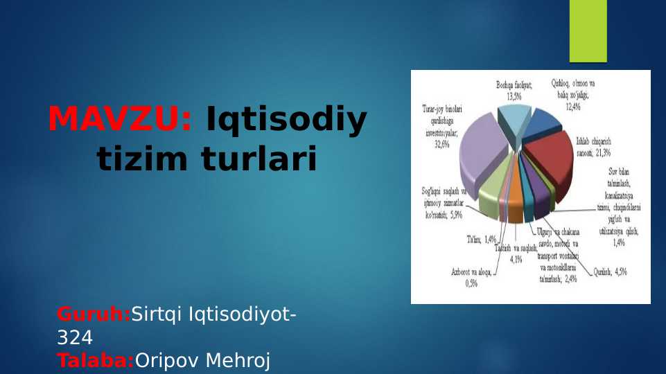 Iqtisodiy tizim turlari