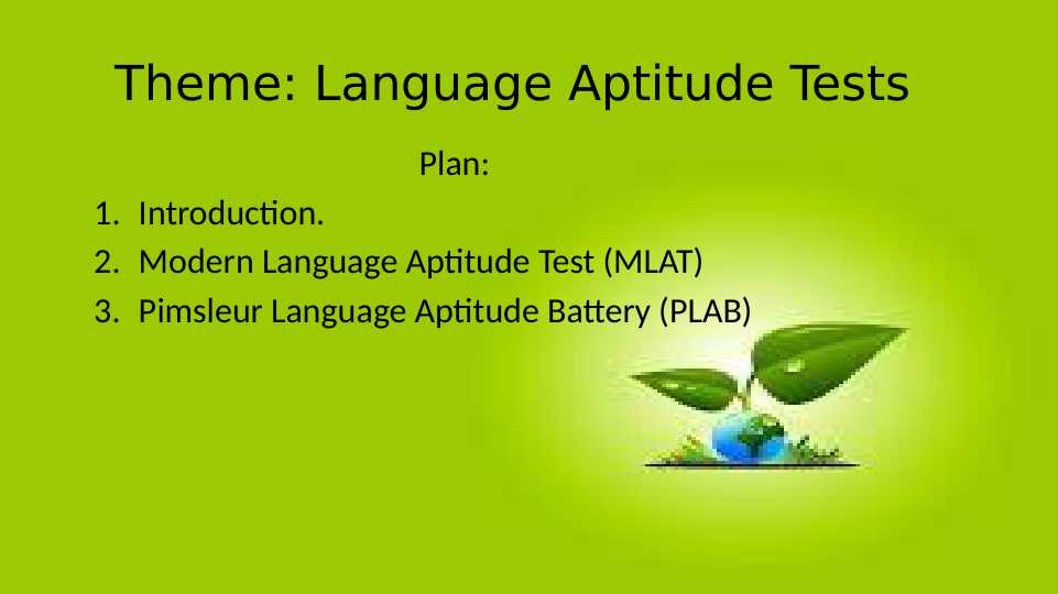 Language Aptitude Tests