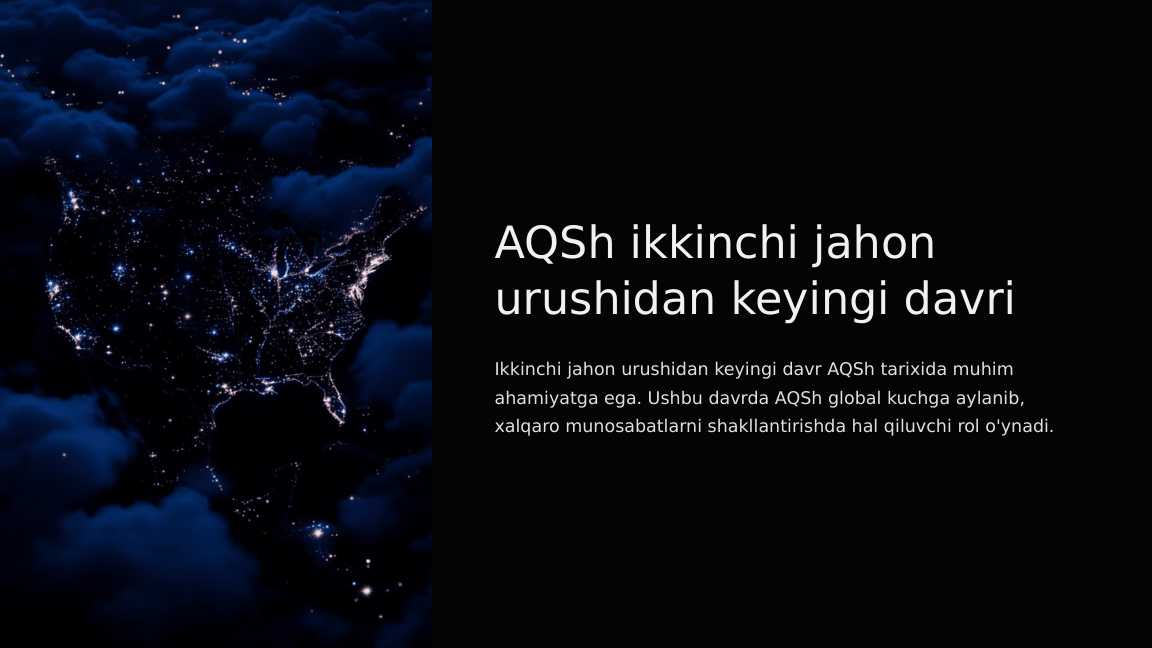 AQSh ikkinchi jahon urushidan keyingi davr