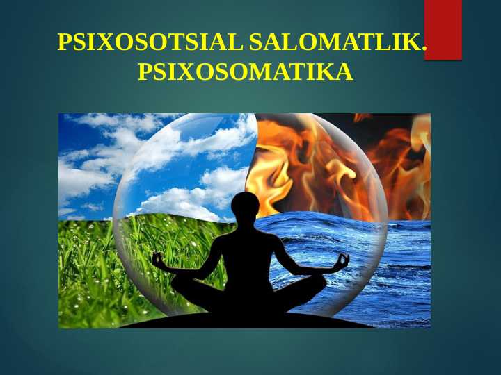 PSIXOSOTSIAL SALOMATLIK. PSIXOSOMATIKA